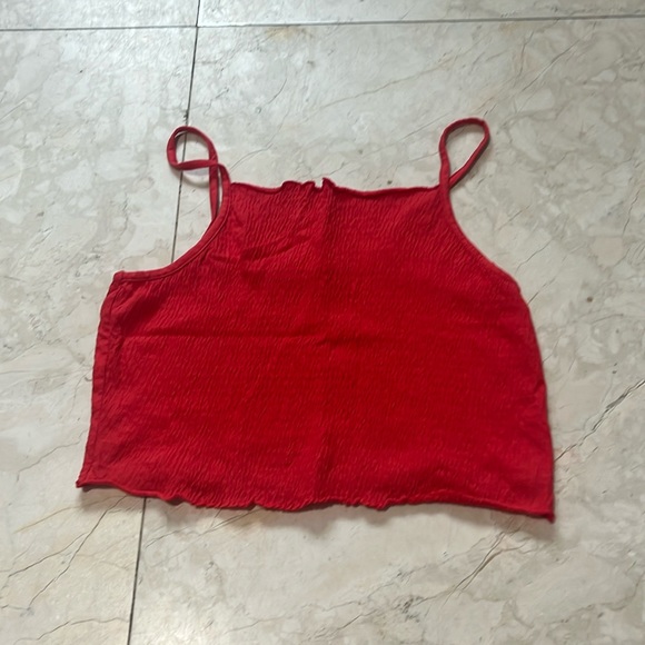 Zara | Tops | Zara Red Cropped Tank Top | Poshmark